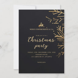 Elegant Corporate Christmas Party Business Holiday Invitation | Zazzle