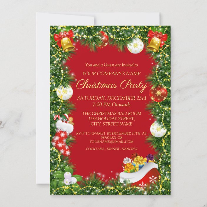 Elegant Corporate Christmas Party Invitation | Zazzle.com