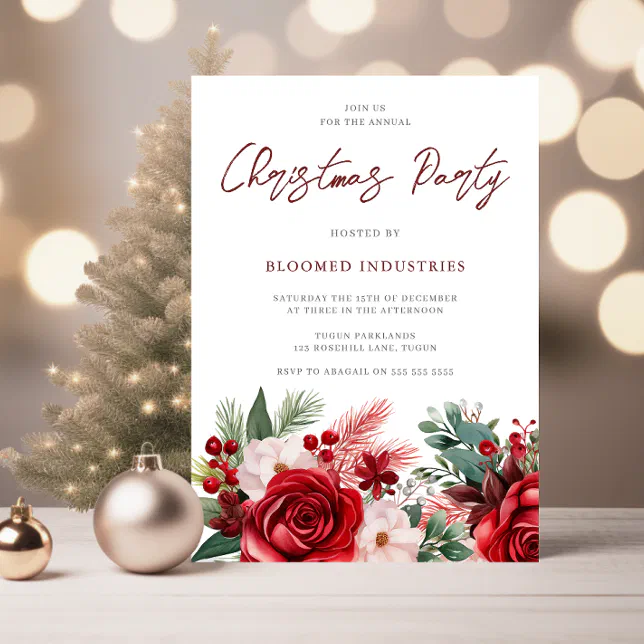 Elegant Corporate Christmas Soirée Invitation | Zazzle