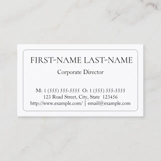 Elegant Corporate Director Business Card | Zazzle