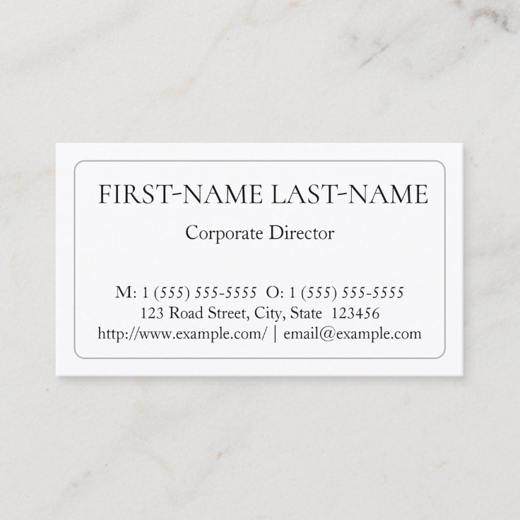 Elegant Corporate Director Business Card | Zazzle