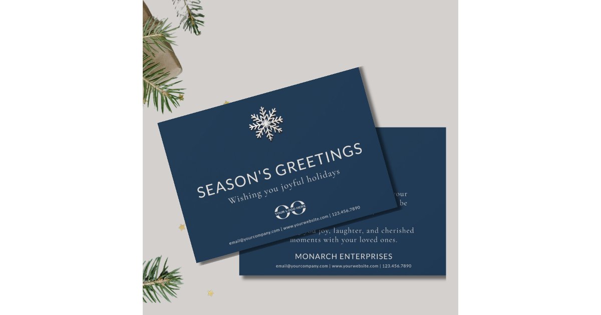 Elegant Corporate Season's Greetings Card | Zazzle