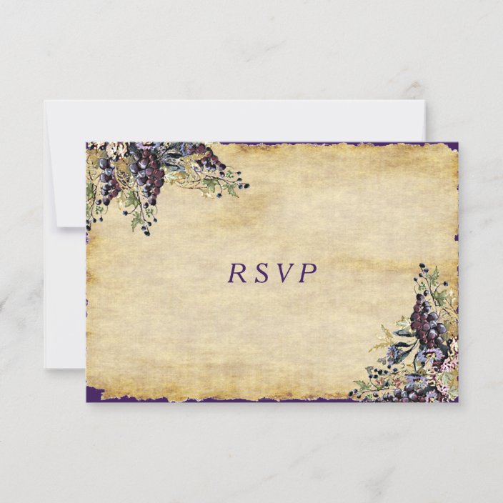 Elegant, Country Rustic, Vineyard Wedding RSVP Card | Zazzle.com