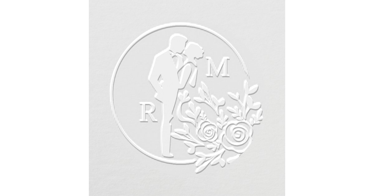 Elegant Couple Monogram Initials Wedding Embosser | Zazzle