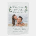 Elegant Couple Photo Green Leaf Botanical Wedding Garden Flag | Zazzle