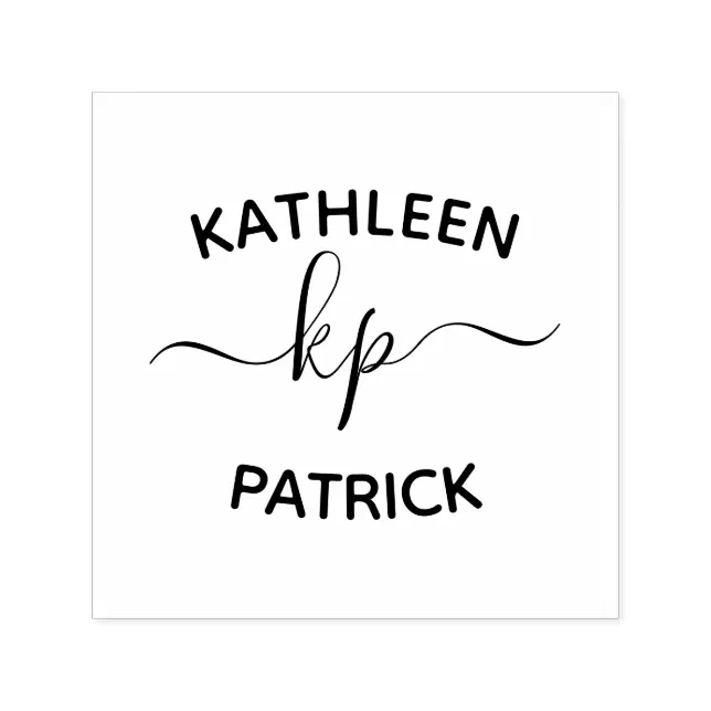 Elegant Couples Name Initials Wedding Self-inking Stamp | Zazzle