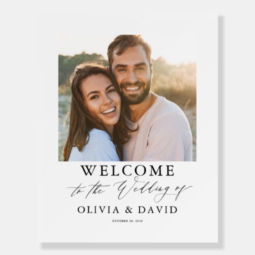Elegant Couples Photo Wedding Welcome Sign | Zazzle