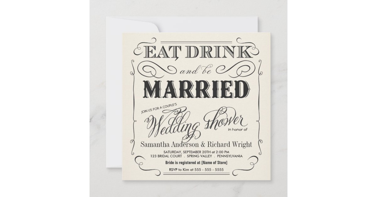 Elegant Couple's Wedding Shower Invitations | Zazzle
