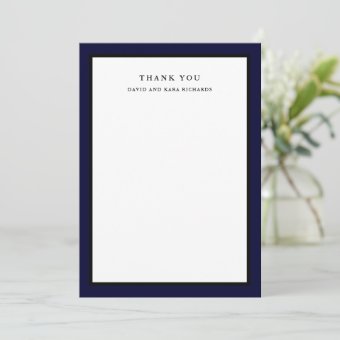 Elegant Couture | Navy Blue Thank You Card | Zazzle