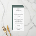 Elegant Couture | Rich Green Wedding Menu | Zazzle