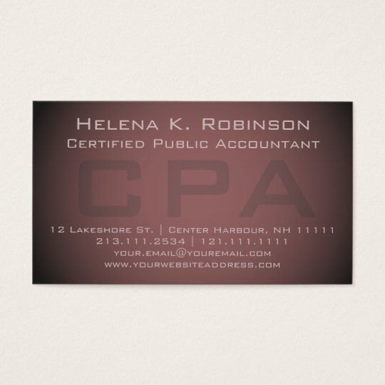 Elegant CPA Certified Public Accountant Business Card | Zazzle