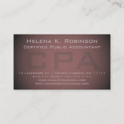 Elegant CPA Certified Public Accountant Business Card | Zazzle