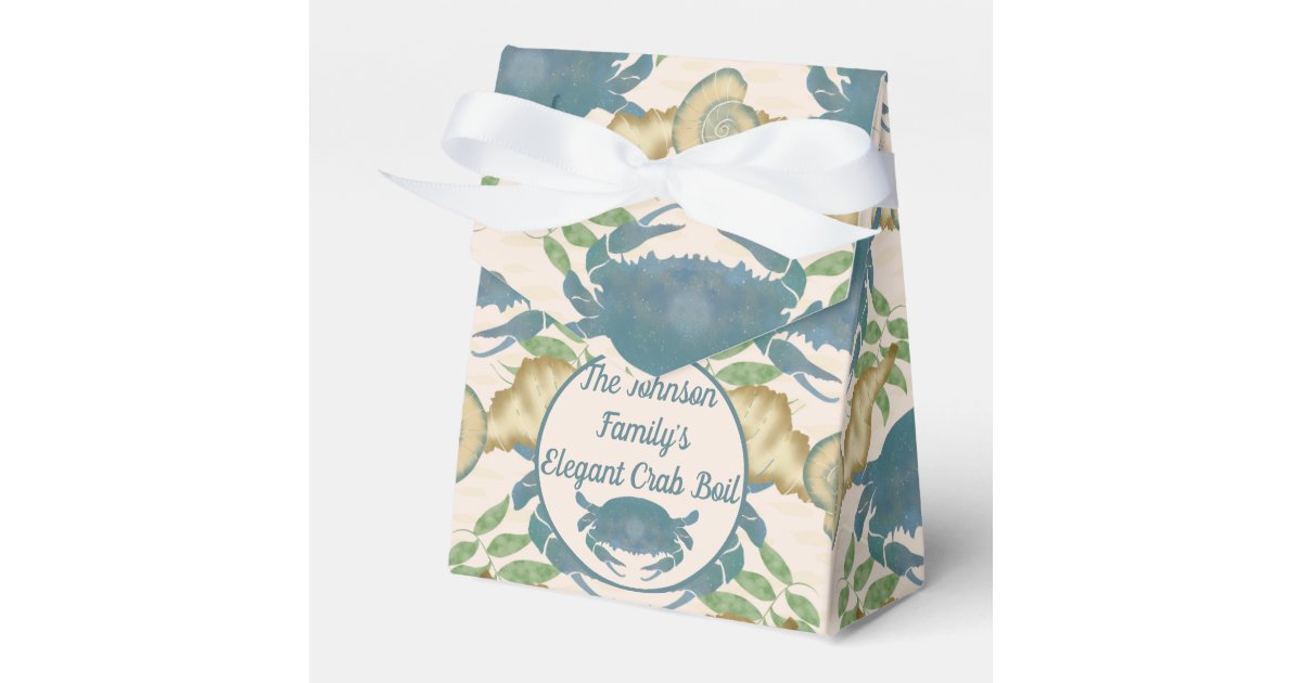 Elegant Crab Feast-Watercolor Blue Crabs, Seashell Favor Boxes | Zazzle