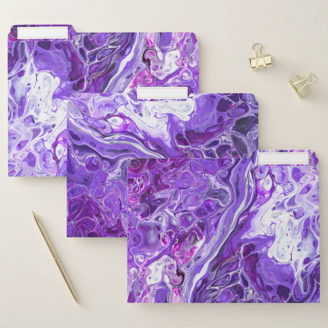 Elegant Crazy Lace Agate 7 - Ultra Violet Purple File Folder | Zazzle