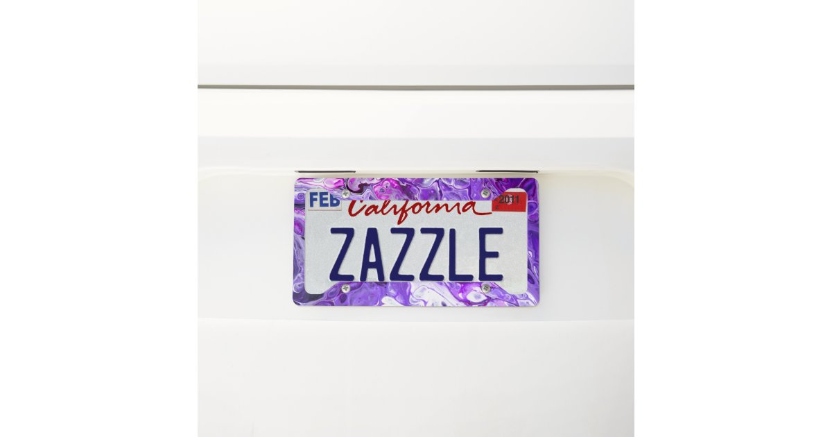 Elegant Crazy Lace Agate 7 - Ultra Violet Purple License Plate Frame ...