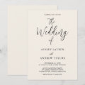 Elegant Cream and Black Wedding Invitation | Zazzle