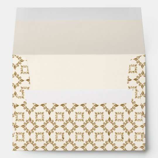 Elegant Cream and Gold Pattern Envelope | Zazzle.com