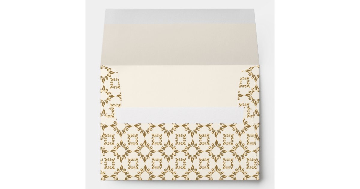Elegant Cream and Gold Pattern Envelope | Zazzle