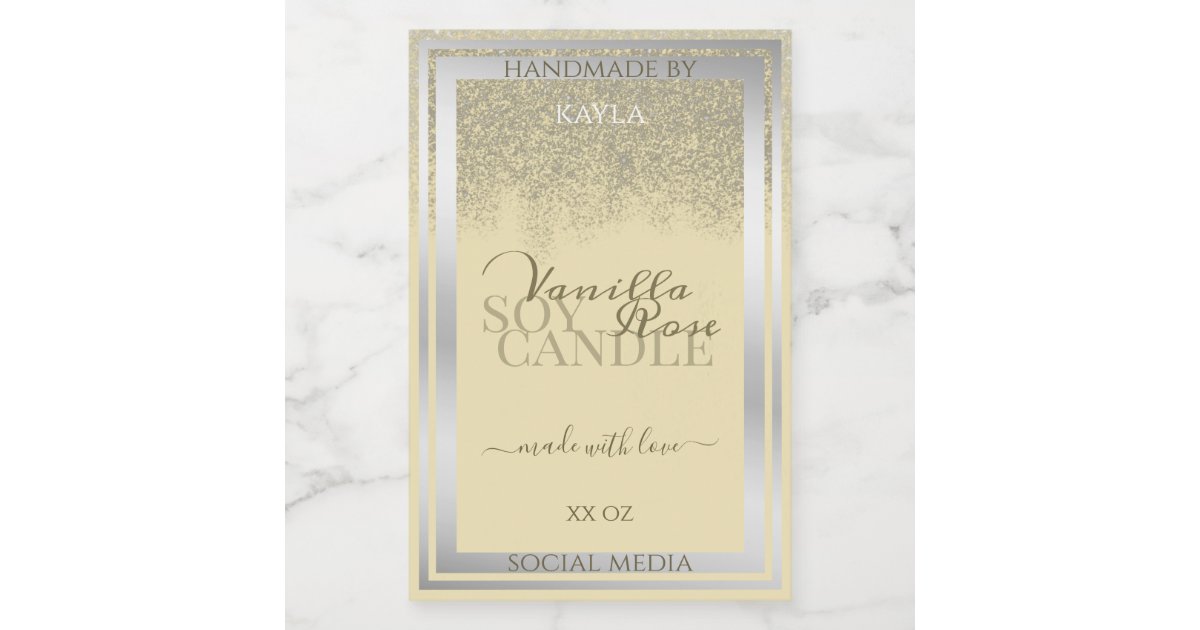 Elegant Cream and Silver Product Packaging Labels | Zazzle