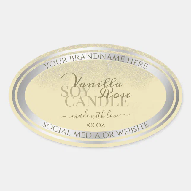 Elegant Cream and Silver Product Packaging Labels | Zazzle