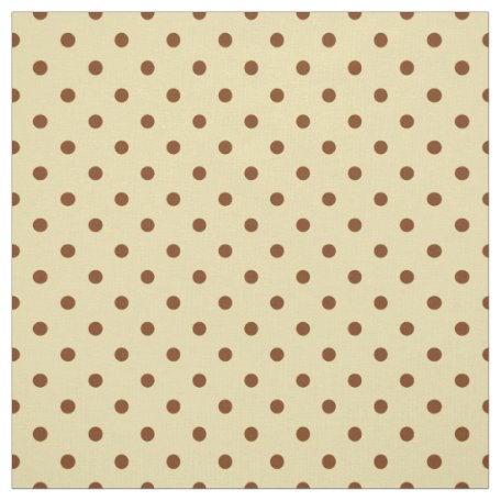 Chic Brown Cream Spotty Polka Dot Pattern Fabric | Zazzle