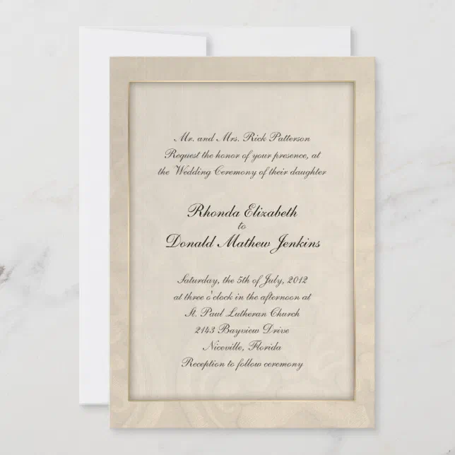 Elegant Cream Custom Wedding Invitation | Zazzle