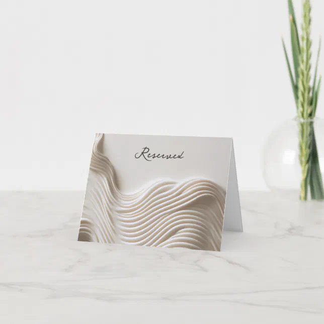 Elegant cream white wedding reserved sign invitation | Zazzle