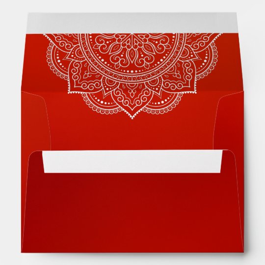 Elegant Crimson Paisley Indian Wedding Invitation Envelope | Zazzle.com