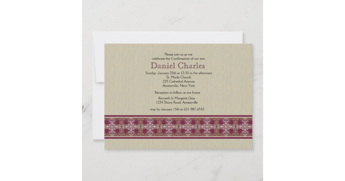 Elegant Cross Border Religious Invitation | Zazzle