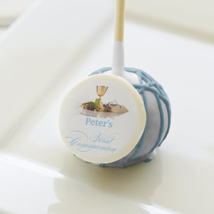 Elegant Cross First Holy Communion Cake Pop Favors | Zazzle