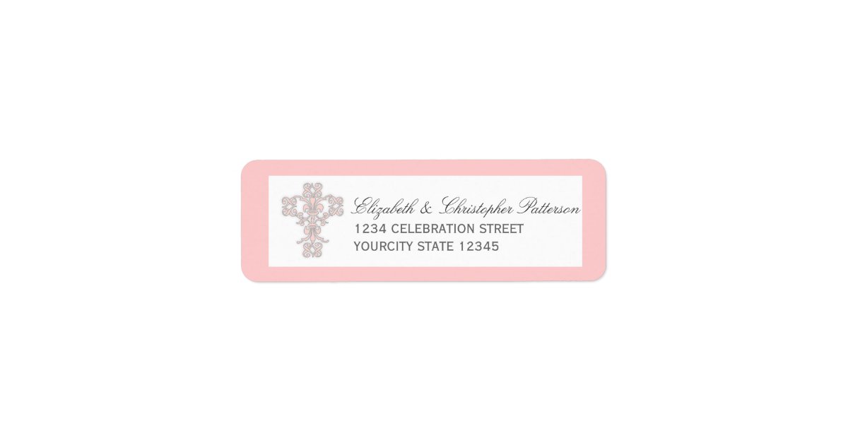 Elegant Cross in Pink Address Label | Zazzle