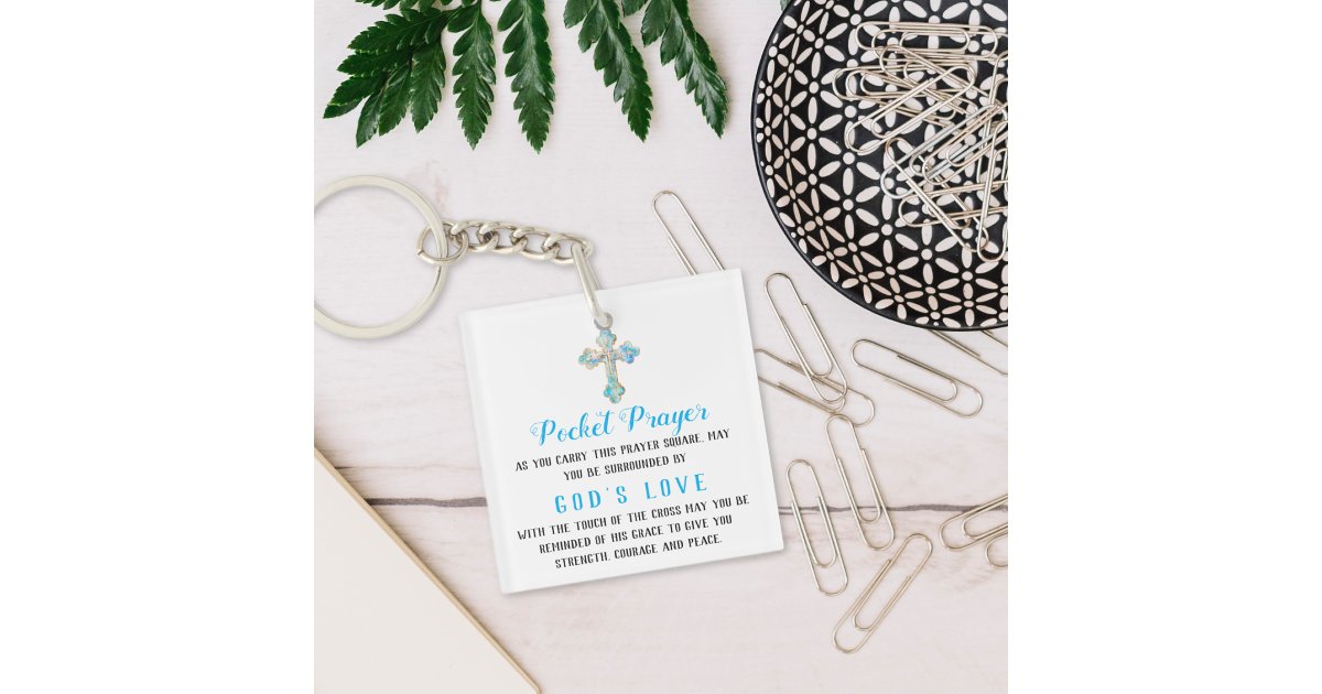 Elegant Cross | Pocket Prayer Keychain | Zazzle