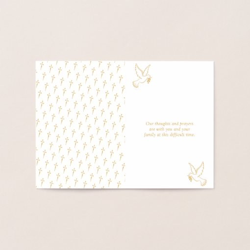 Elegant Cross Sympathy Foil Card | Zazzle