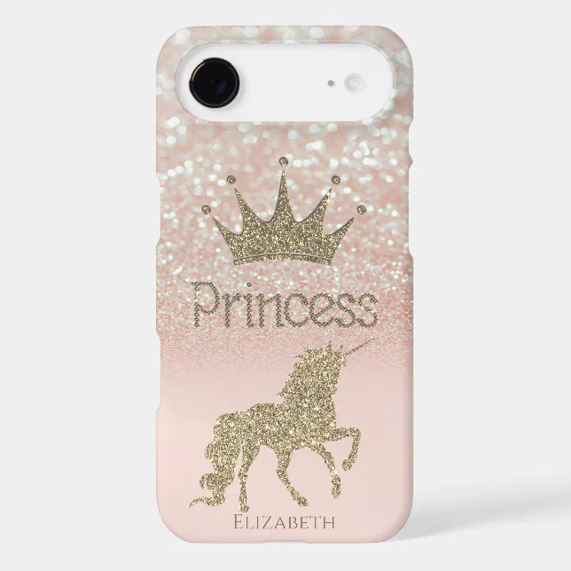 Elegant Crown Princess,Glitter Bokeh, Gold Unicorn Case-Mate iPhone ...