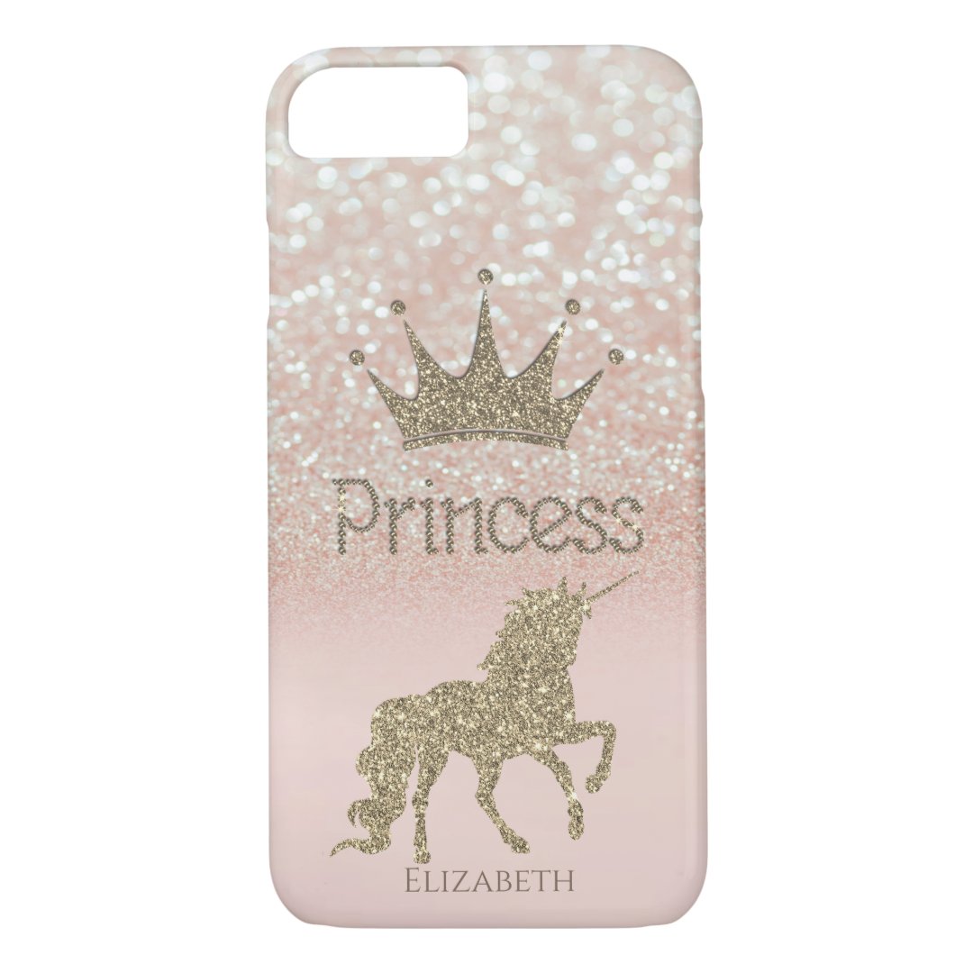 Elegant Crown Princess,Glitter Bokeh, Gold Unicorn Case-Mate iPhone ...