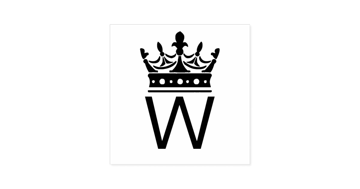 Elegant Crown Topped Single Initial Monogram Self-inking Stamp | Zazzle