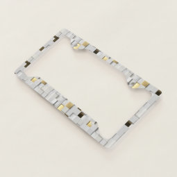 Elegant Cube wall 3D art- white and gold License Plate Frame | Zazzle