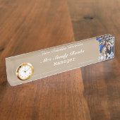 Elegant Cuctomizable name plate with clock | Zazzle