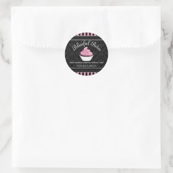 Elegant Cupcake Bakery Box Seals | Zazzle