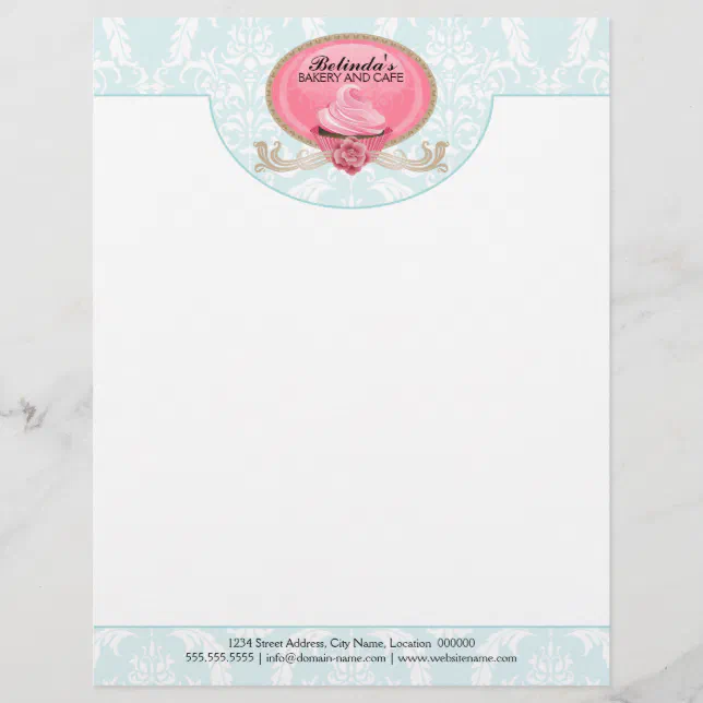 Elegant Cupcake Bakery Business Letterhead | Zazzle