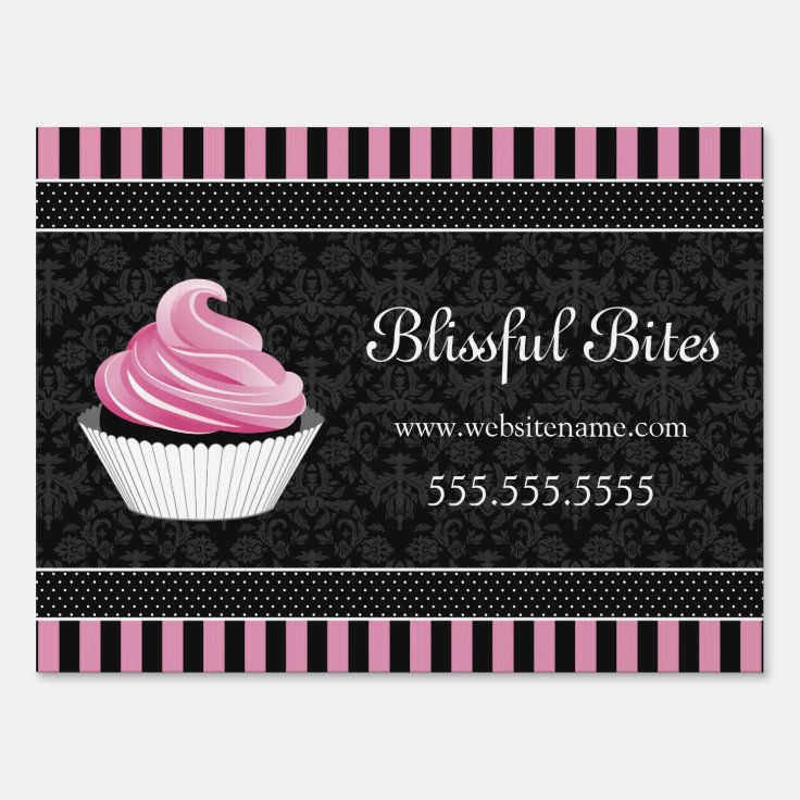 Elegant Cupcake Bakery Name Market Sign | Zazzle