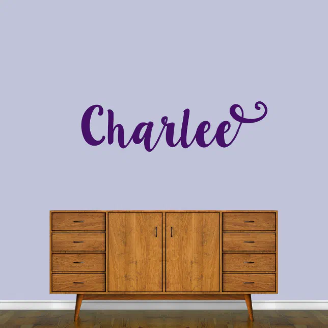 Elegant Cursive Family Name Large Wall Decal | Zazzle