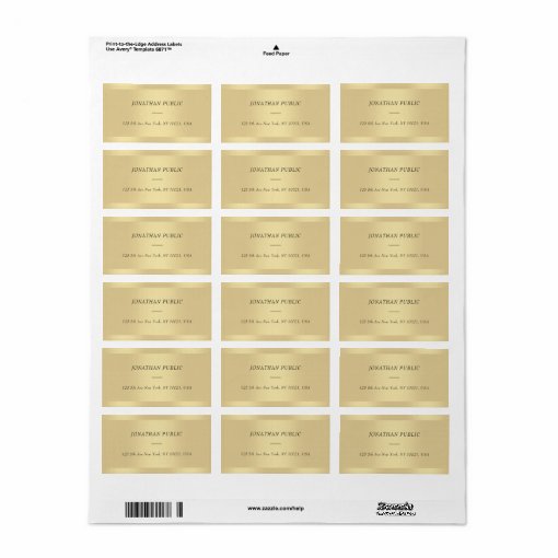 Elegant Cursive Font Name Gold Modern Address Label | Zazzle