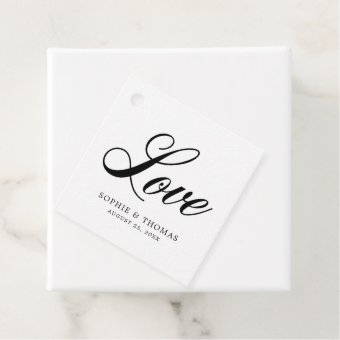 Elegant Cursive Love Wedding Favor Tags | Zazzle