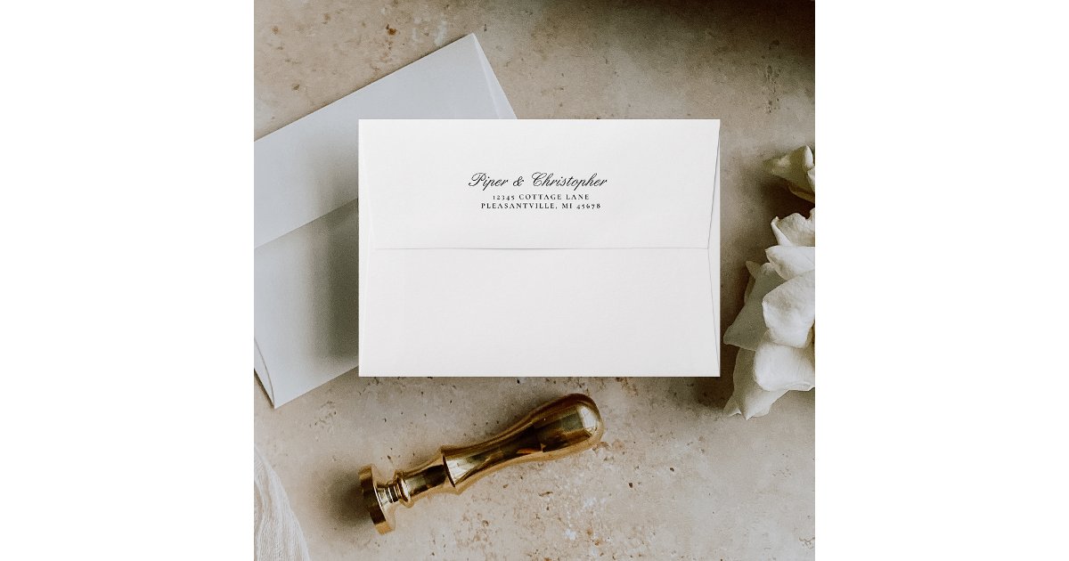 Elegant Cursive Script Wedding Envelope | Zazzle