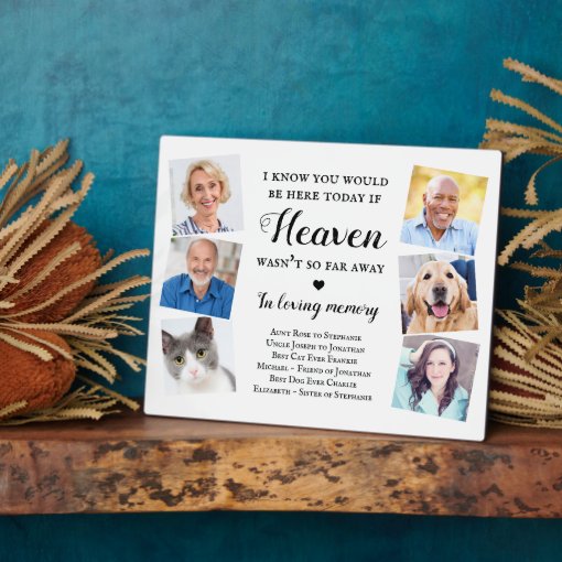 Elegant Custom 6 Photos Heaven Wedding Memorial Plaque | Zazzle