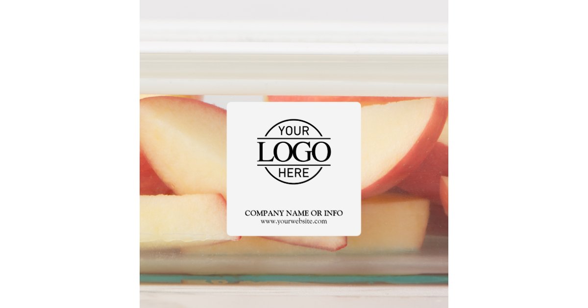 Elegant Custom Black & White Company Business Logo Labels | Zazzle
