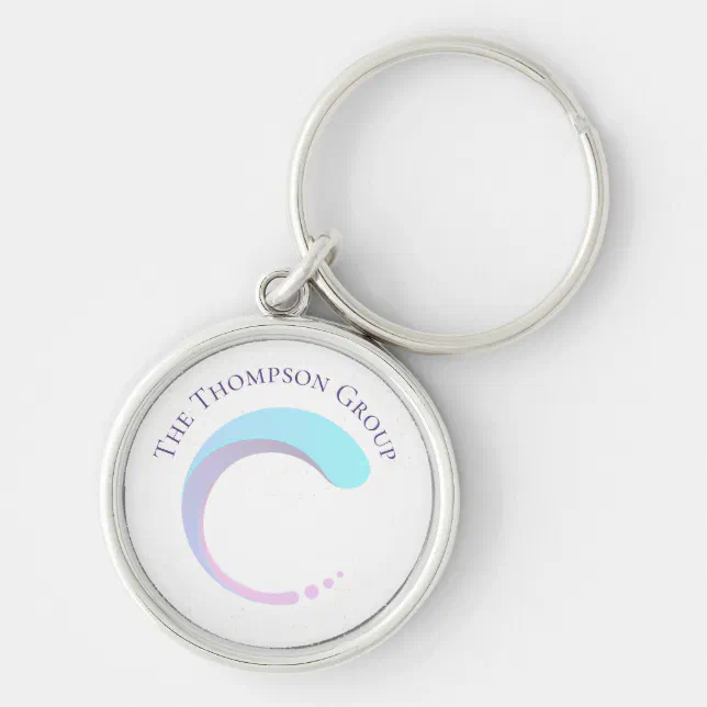 Elegant Custom Business Company Name Logo Keychain | Zazzle
