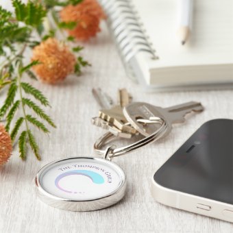 Elegant Custom Business Company Name Logo Keychain | Zazzle