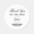 Elegant Custom Business Thank You Logo Classic Round Sticker | Zazzle